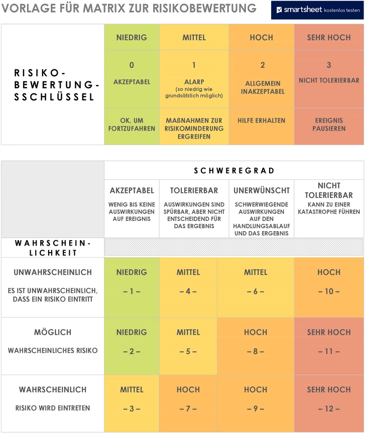 PDF Vorlage zur Matrix für Risiko­bewertung - Vorlagen.com